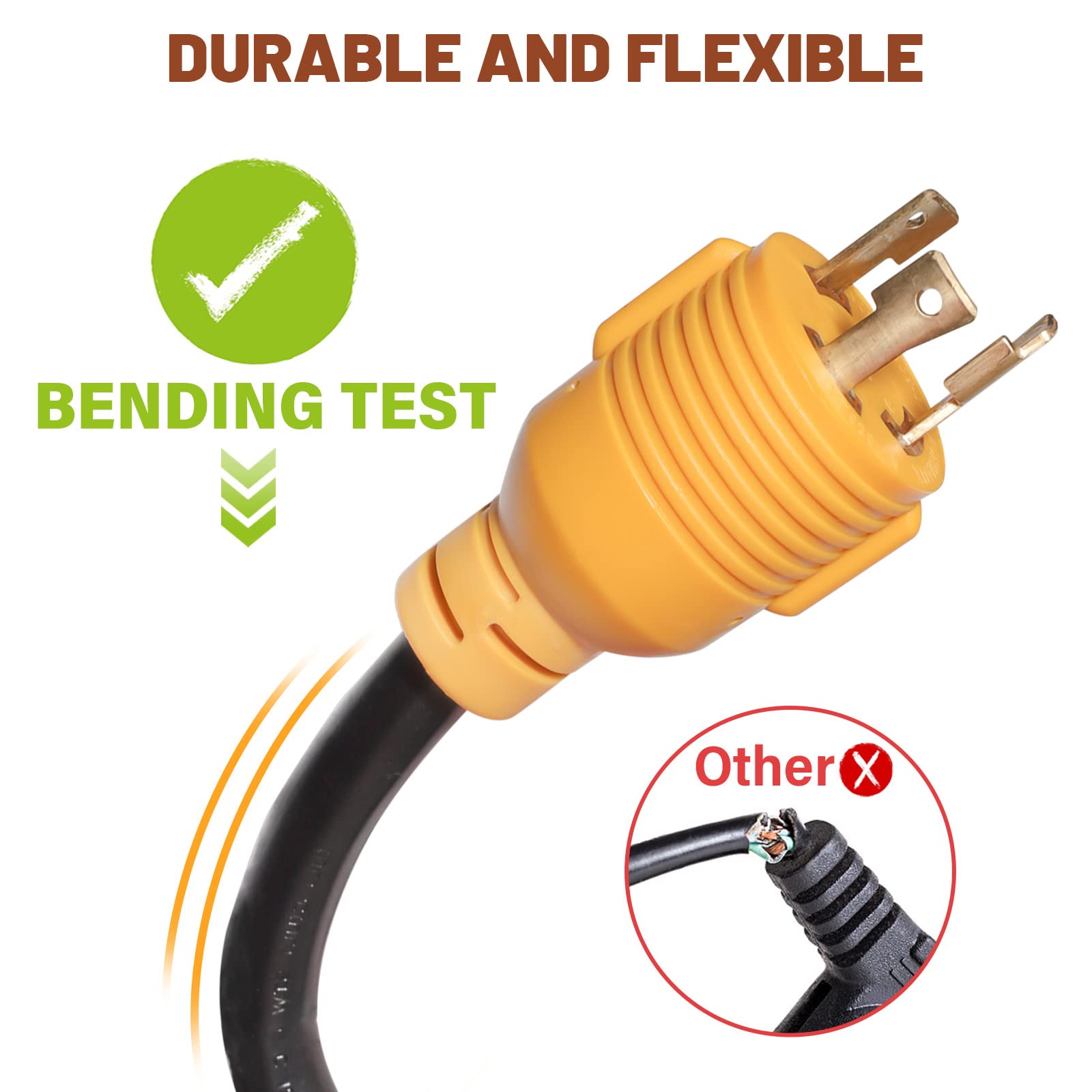 MECMO NEMA L6-30P to 6-20R Generator to EV Charger AC Power Cord ...