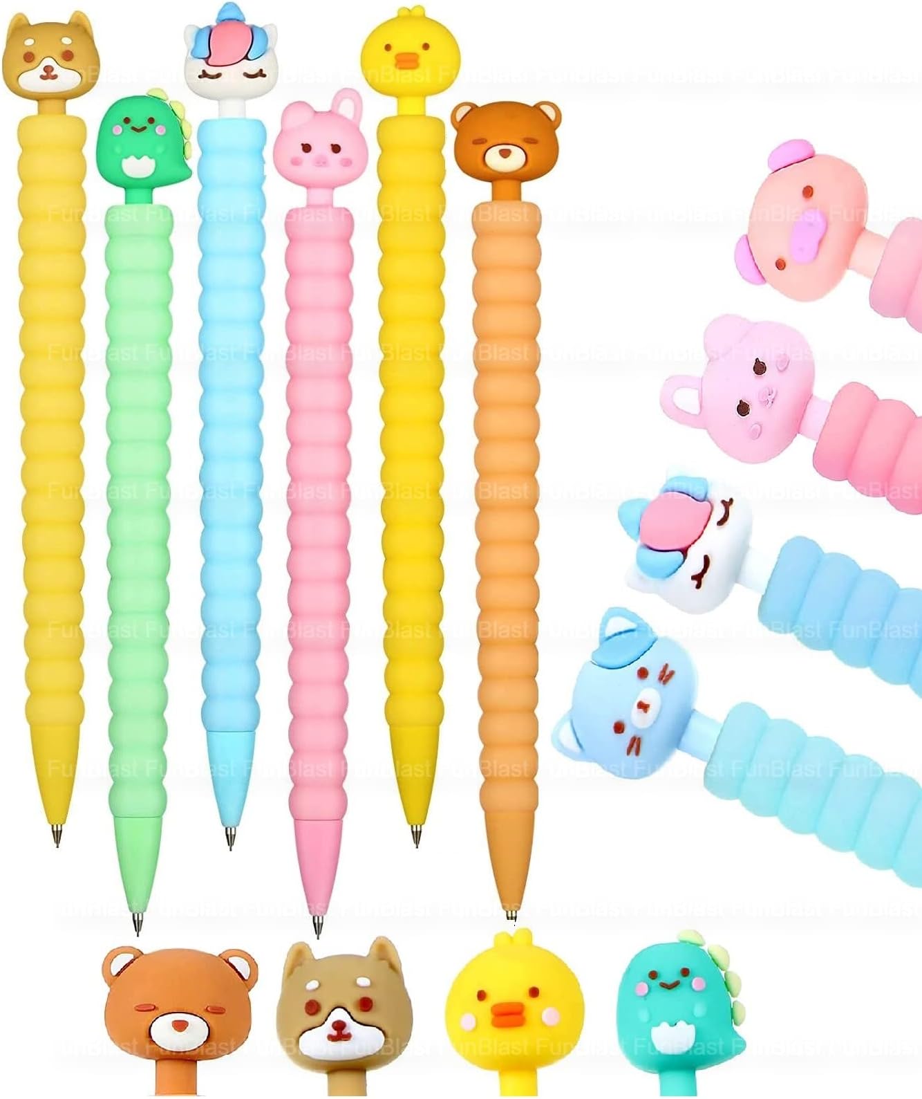 FunBlast Pencils Set for Kids – Pack of 6 Animal Design Mechanical ...