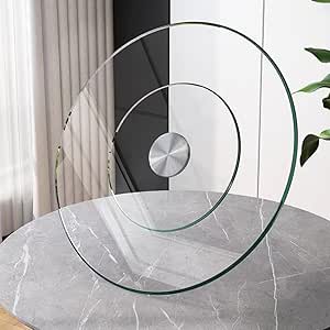 REDEXI Round Rotating Tray Glass Turntable For Dining Table Tabletop ...