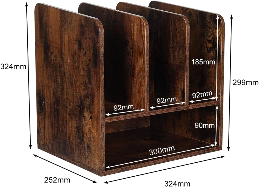EasyPAG Wood Desktop A4 File Holder Folder Organiser Magazine Storage ...