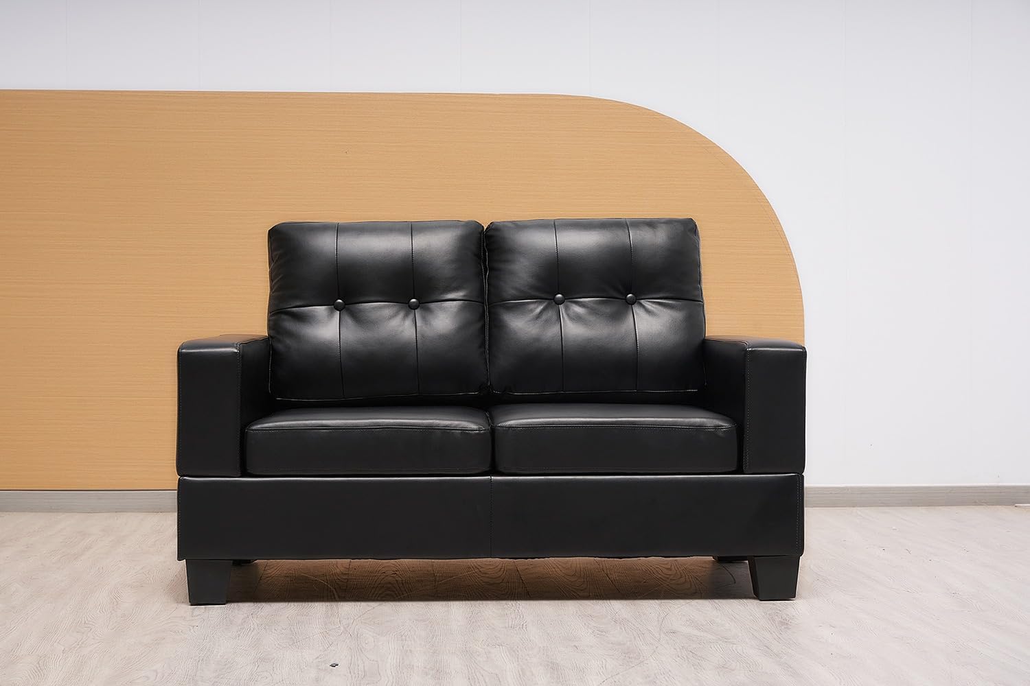 Grey Bonded Leather 3 2 1 Seater sofa set High Back For Living Room ...