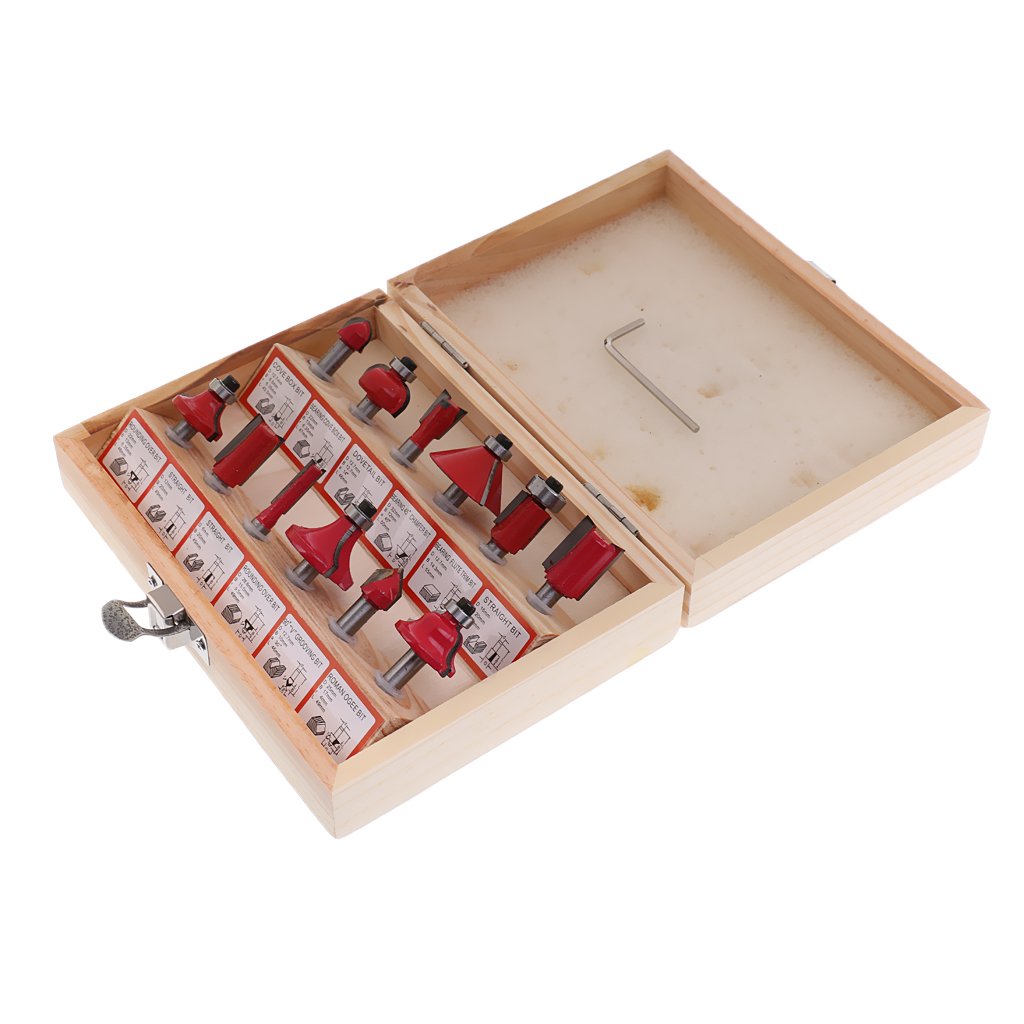 Segolike 12 Pieces Routing 6 mm 1/4'' Shank Router Cutter Bit Set with ...