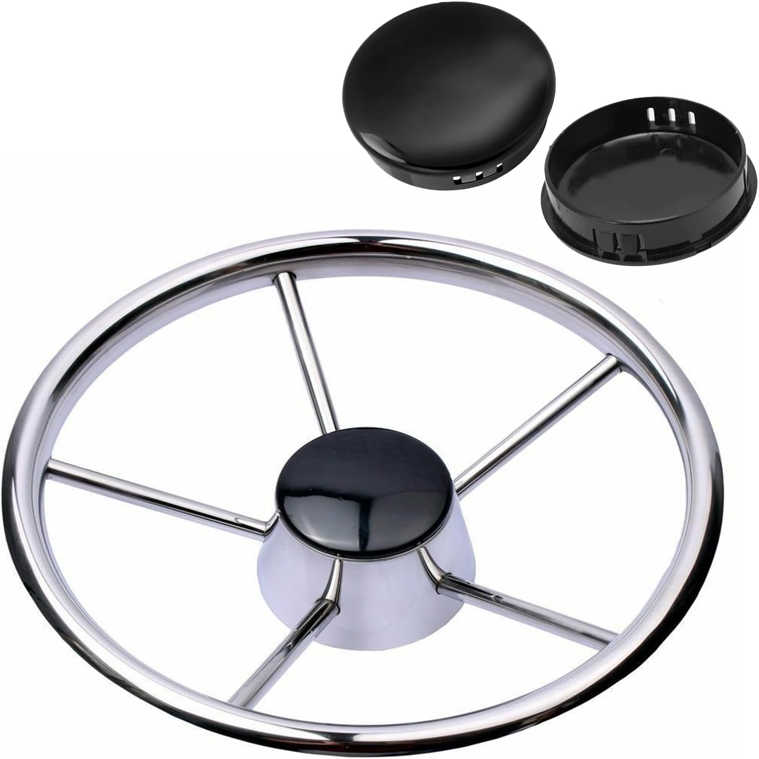 Amazon.com: marinebaby Steering wheel center cap (Black) 1pc,fit 2-1/2 ...