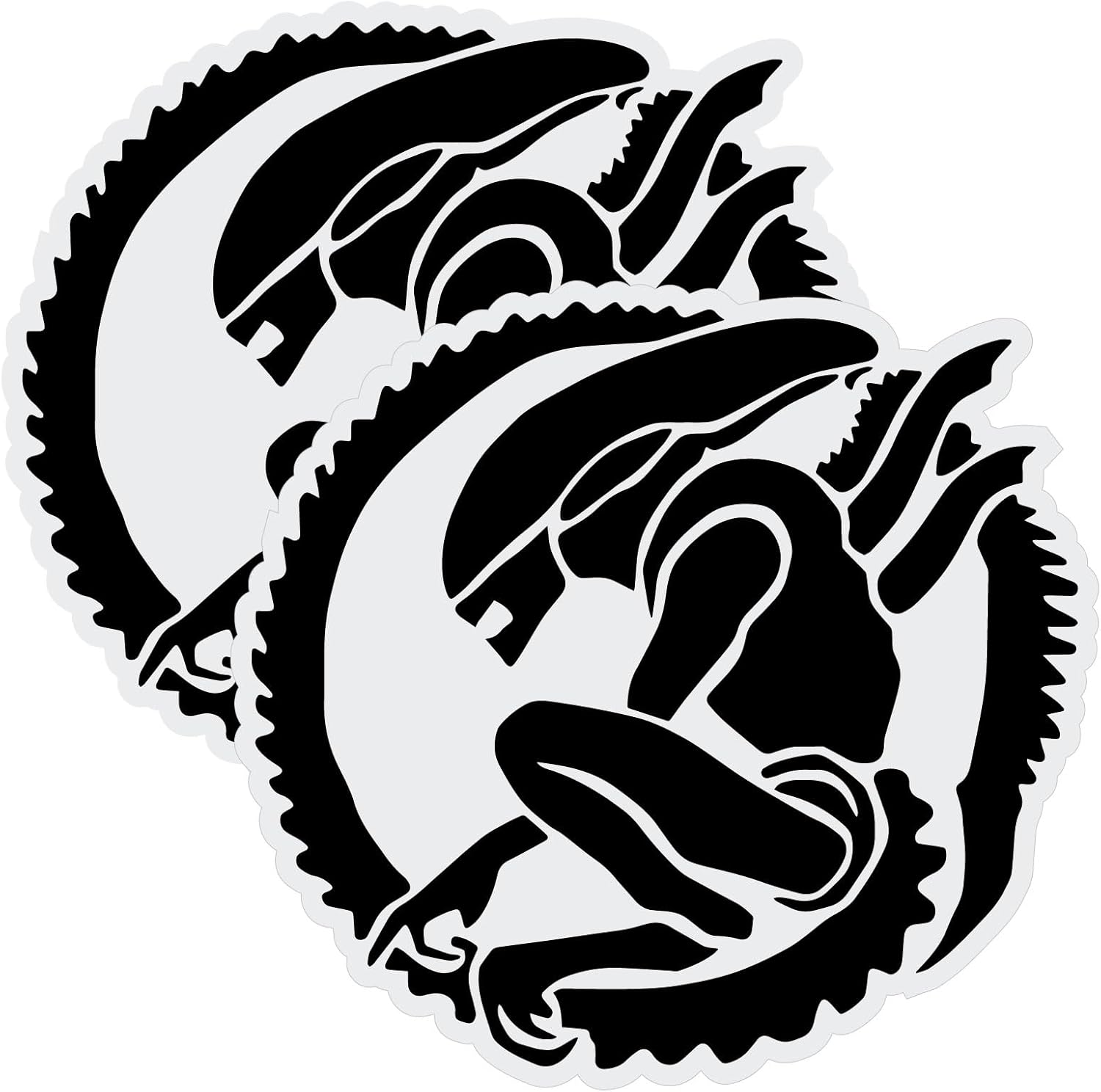Amazon.com - Bad Fish Custom Decals Alien Xenomorph Round Car Decal ...