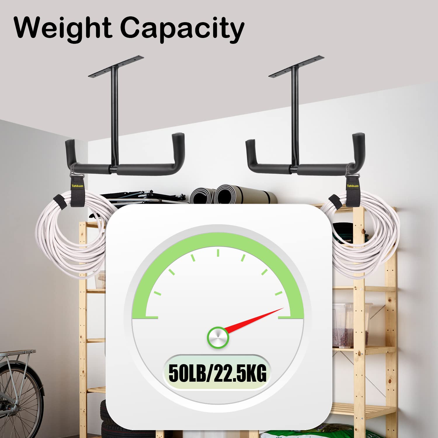 Snapklik.com : Tahikem 2 Set Overhead Garage Storage Rack, Heavy Duty ...