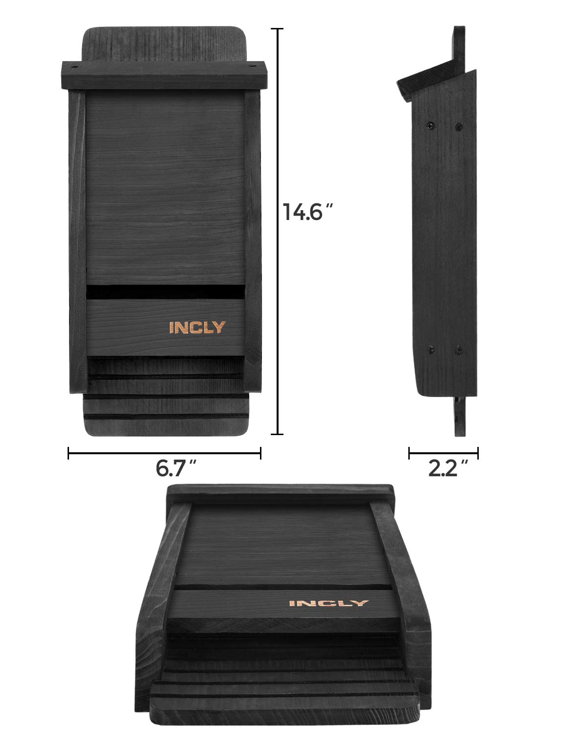Snapklik.com : INCLY Small Bat House Kit For Outdoors 14.6"x6.7"x2.2 ...