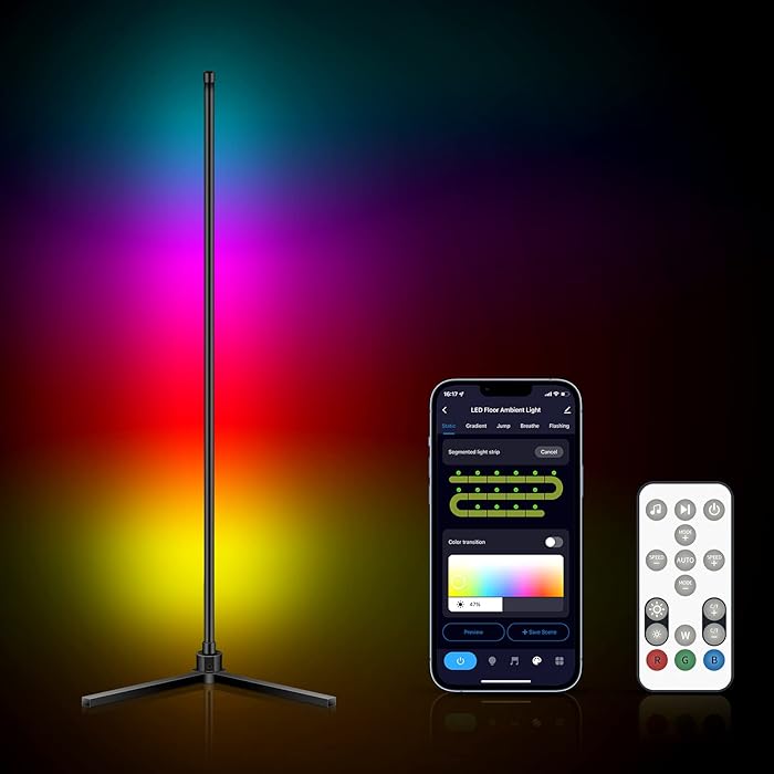 Buy ALongDeng Smart Corner Floor Lamp Work with Alexa, WiFi APP ...