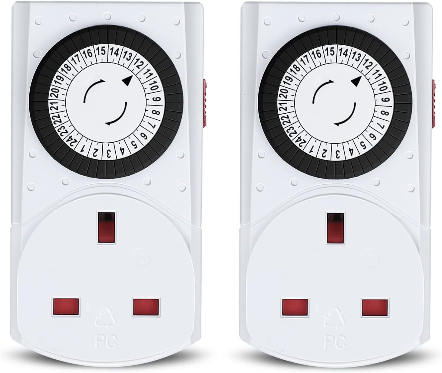 G-Homa Mechanical Timer Plug Socket UK, 24 Hour Programmable Energy Saving Plug-in Indoor Timer ...