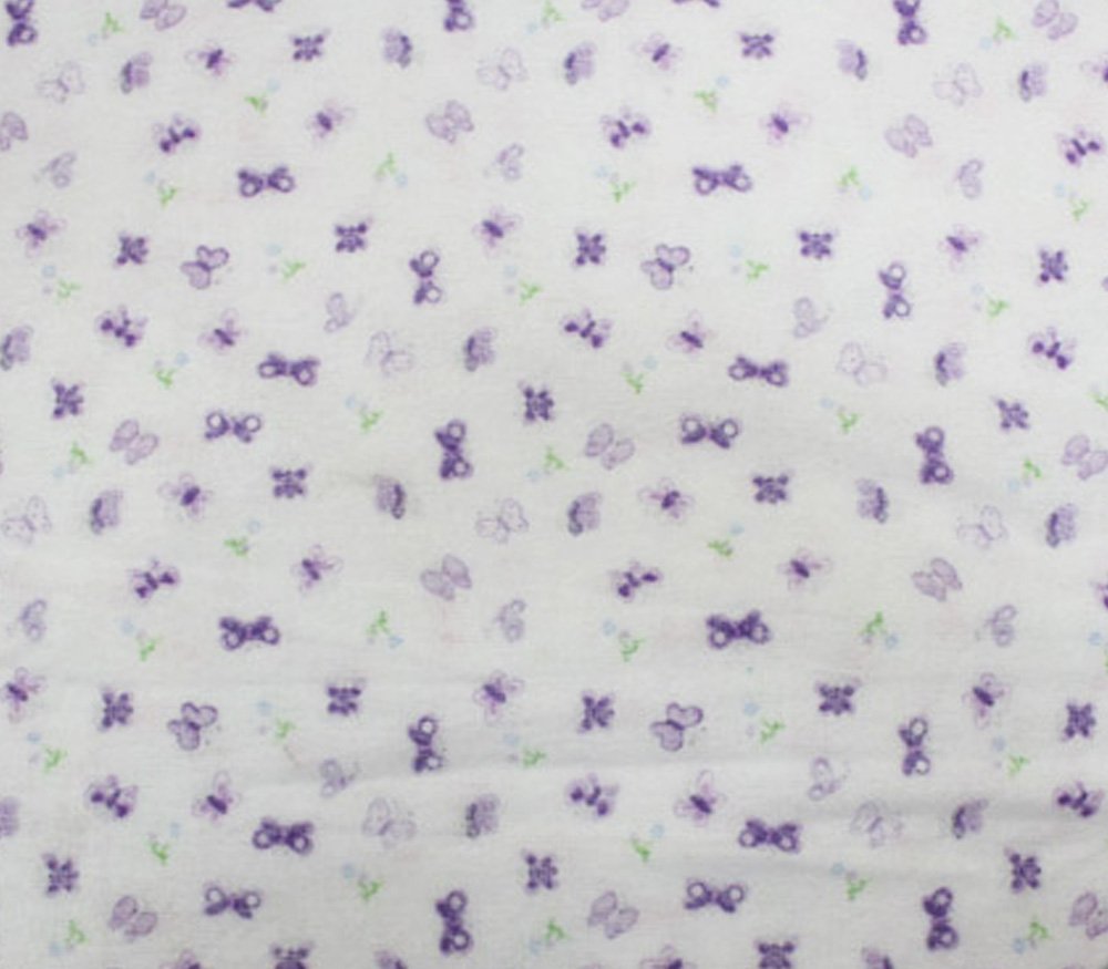 Amazon.com: Cotton Flannel Fabric Butterfly Purple / 45" Wide/Sold by ...