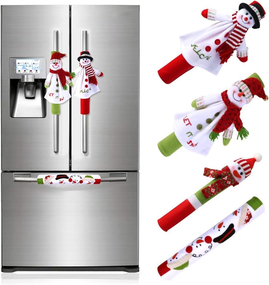 LATERN 4Pcs Refrigerator Handle Covers, 32CM Large Non-Woven Fridge ...