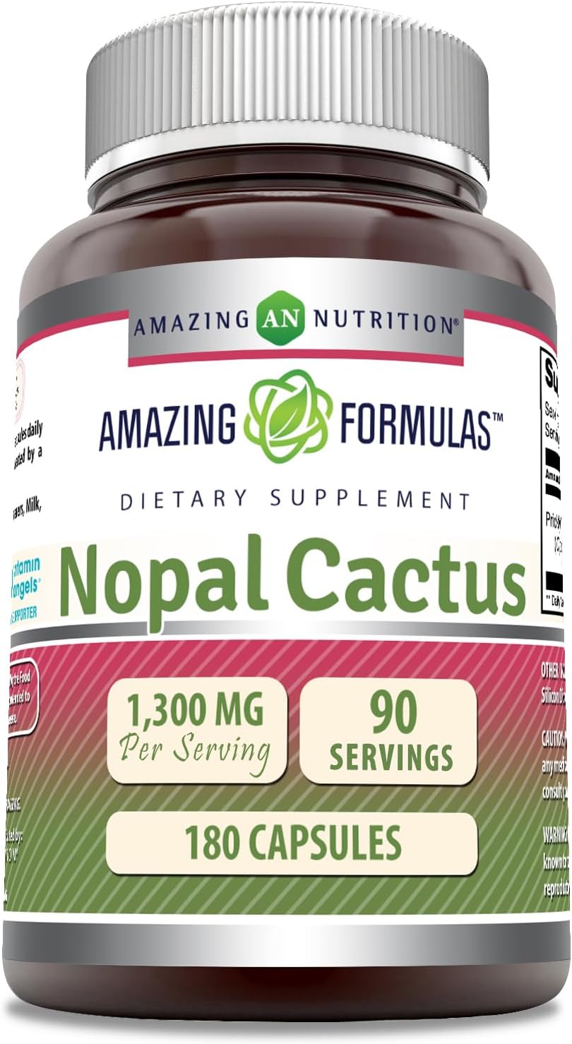 Amazon.com: Amazing Formulas Nopal Cactus 1300 mg Per Serving 180 ...
