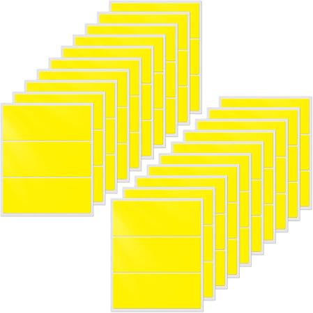 YIKIADA Yellow Rectangular Labels Sticky 102 × 50 mm Vinyl Colour Coded ...
