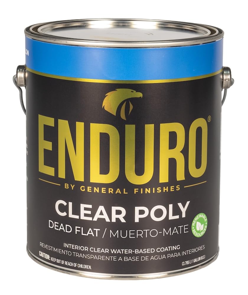 General Finishes Enduro Water Based Clear Poly, 1 Gallon, Dead Flat ...