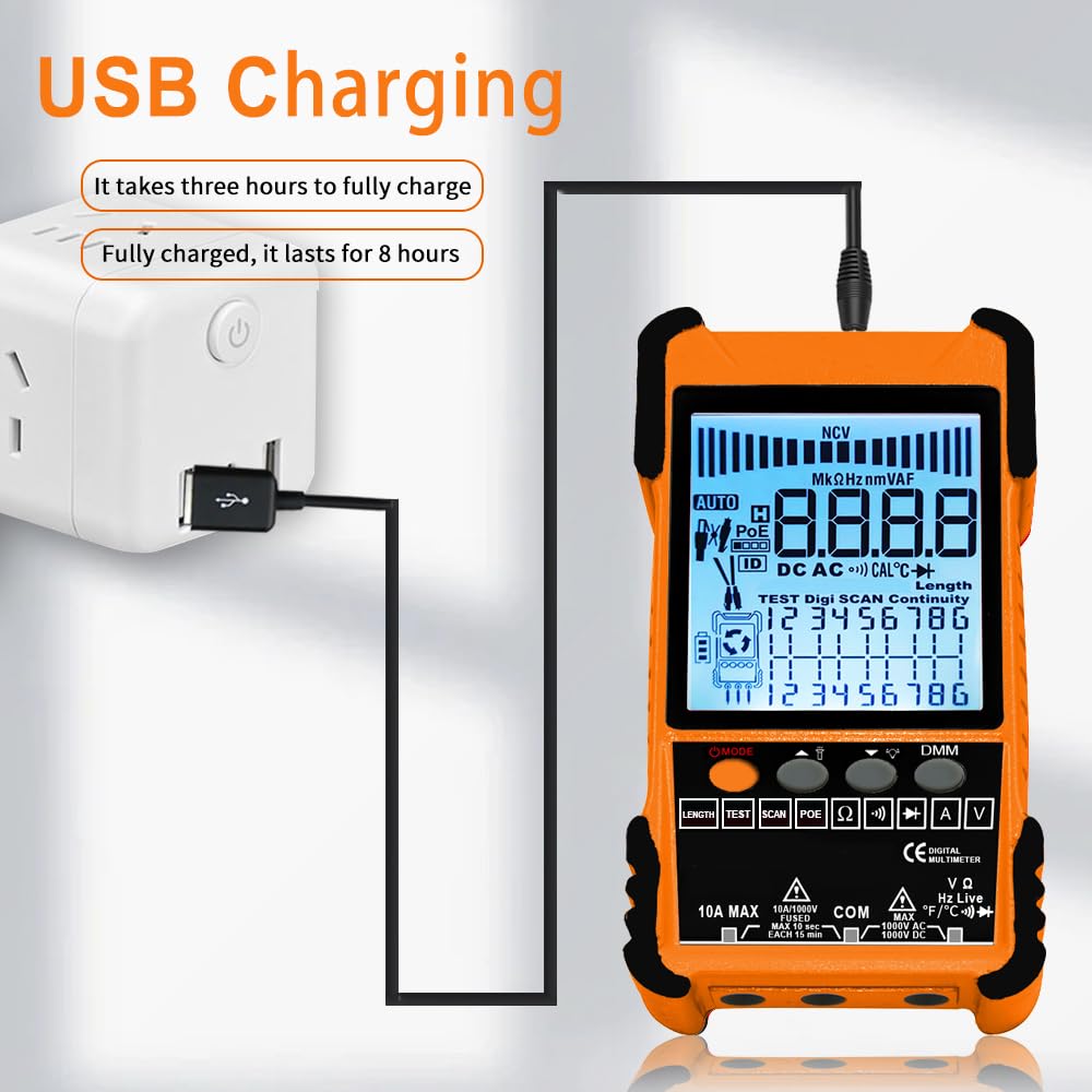 Snapklik.com : Network Cable Multimeter, 500m Handheld Cable Tester ...