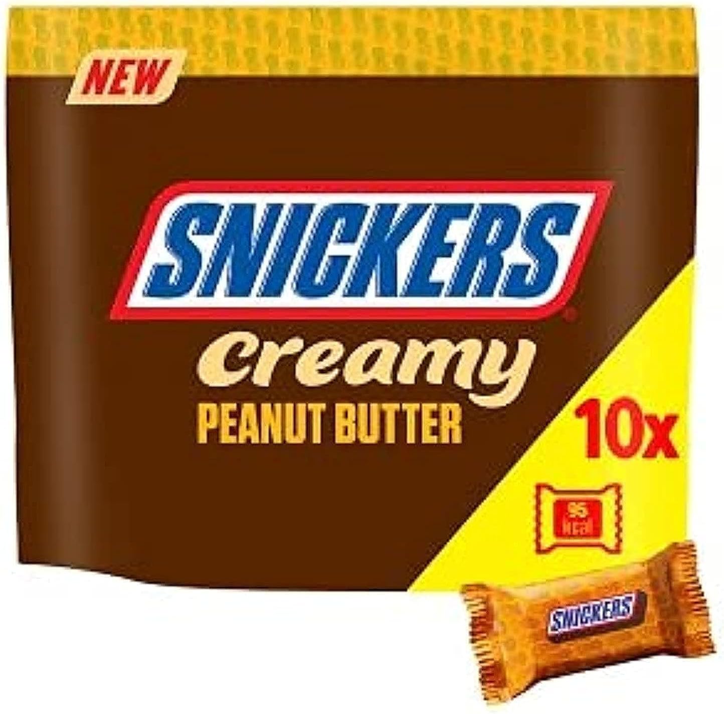Snickers Creamy Peanut Butter and Milk Chocolate Snack Bars, 182g ...
