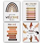 Amazon.com: 6 Rainbow Poster Diversity Posters for Classroom Decor for ...