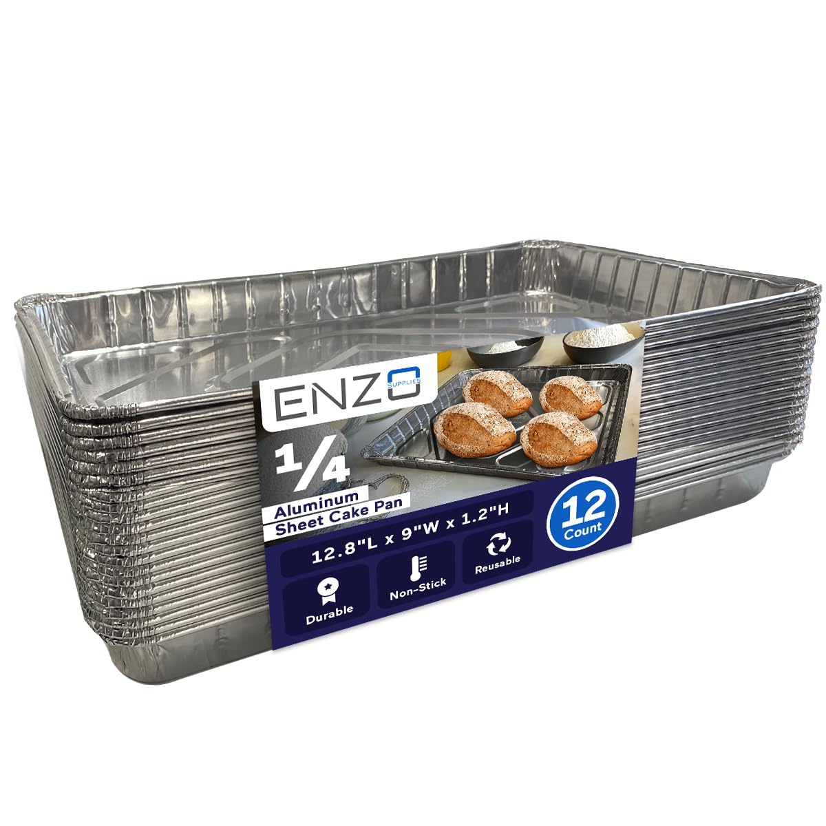 Amazon.com: Enzo Supplies Aluminum 1/4 Sheet Cake Pan - Cookie Sheet ...