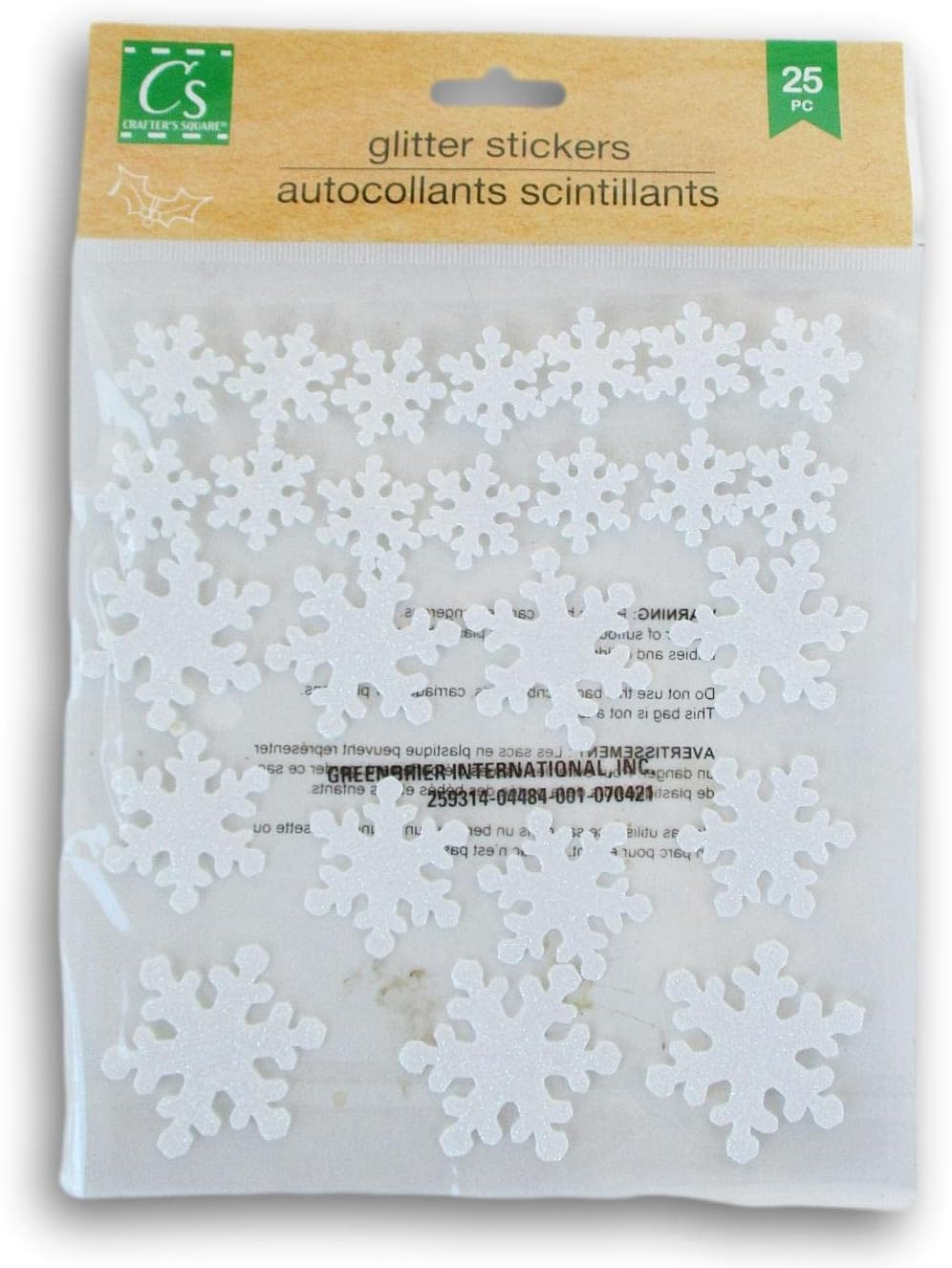 Amazon.com: Glittery Foam Christmas Holiday Decor - Snowflake Stickers ...