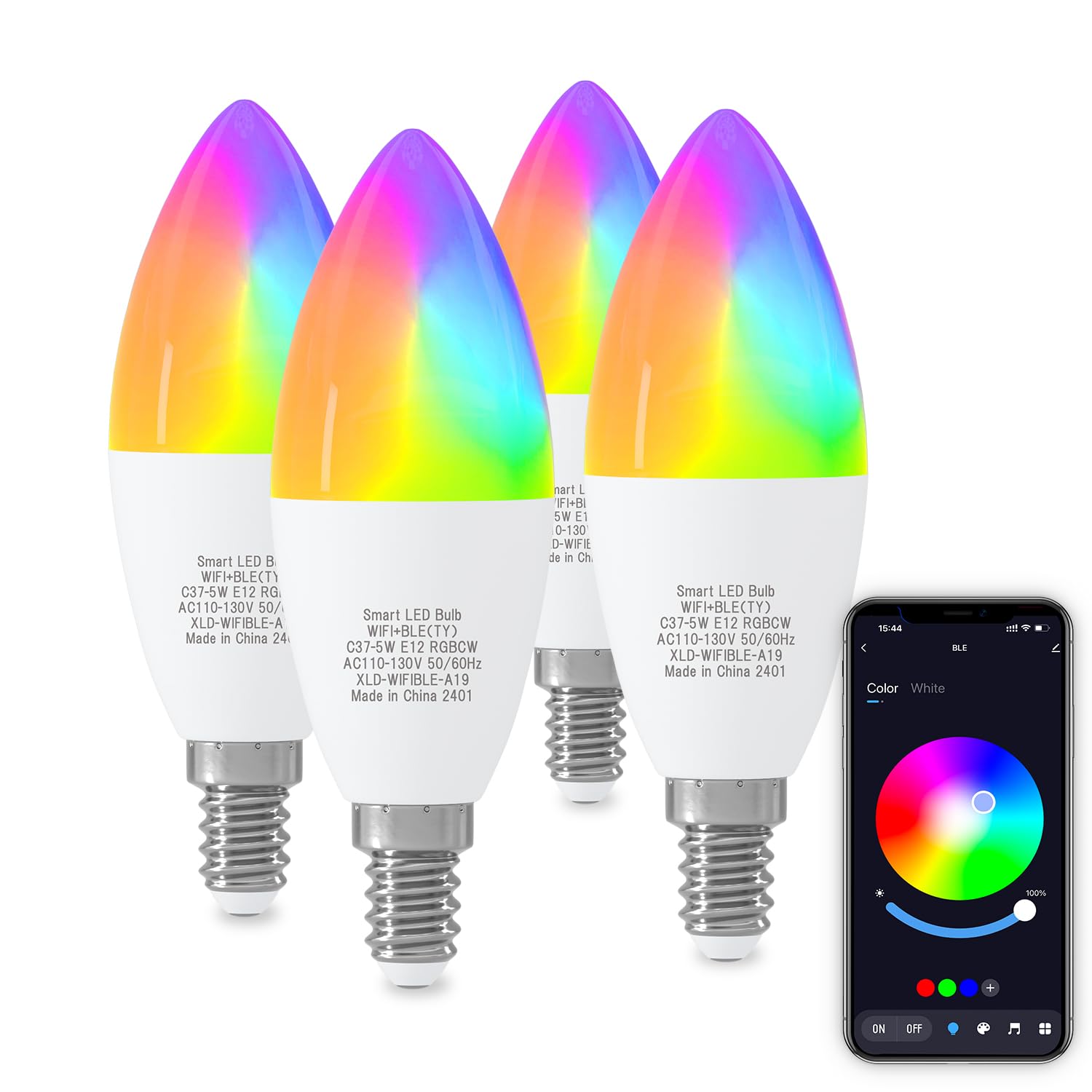 ORALUCE Smart Light Bulbs, WiFi?Bluetooth E12 Smart Bulbs That Work ...