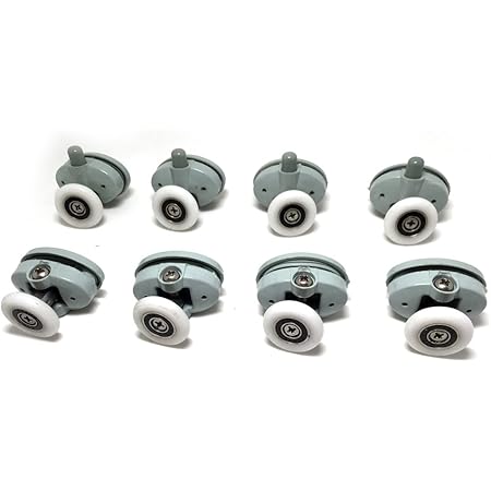 Set di 8 rotelle/ruote/guide singole per la porta della doccia ...