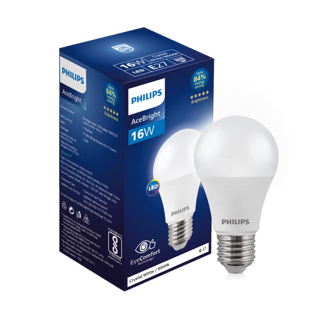 Buy PHILIPS 16-watt LED Bulb |AceBright High Wattage LED Bulb| Base: E27 Light Bulb for Home ...