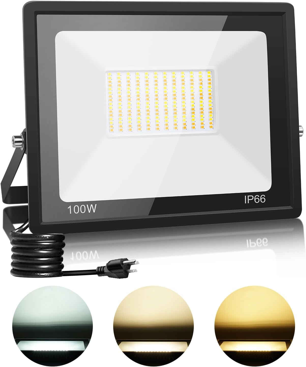 LED Flood Light, 100W Flood Lights Outdoor for Yard, 10000lm Super ...
