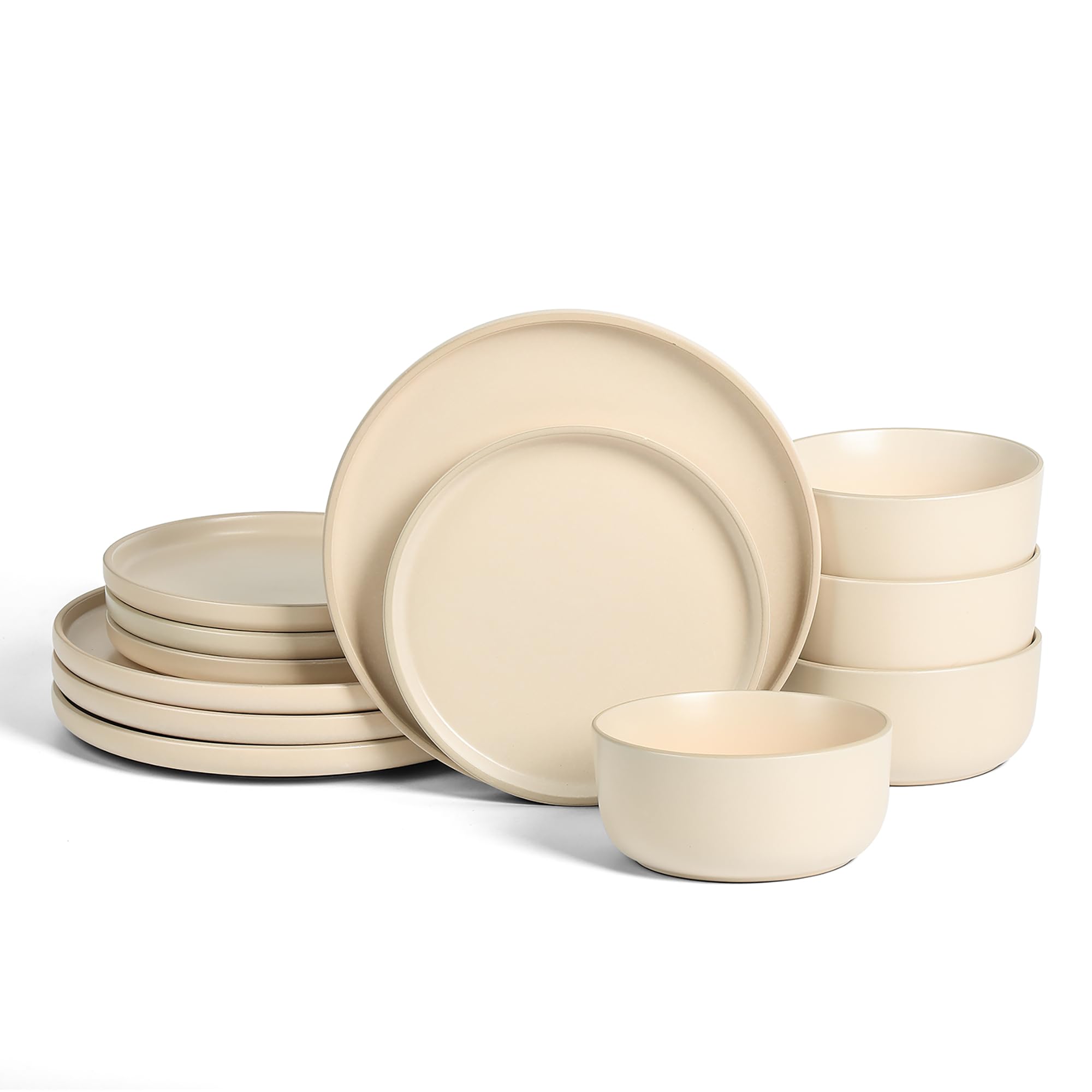 Amazon.com | Earth & Clay Amber 12-Piece Dinnerware Set Stoneware ...