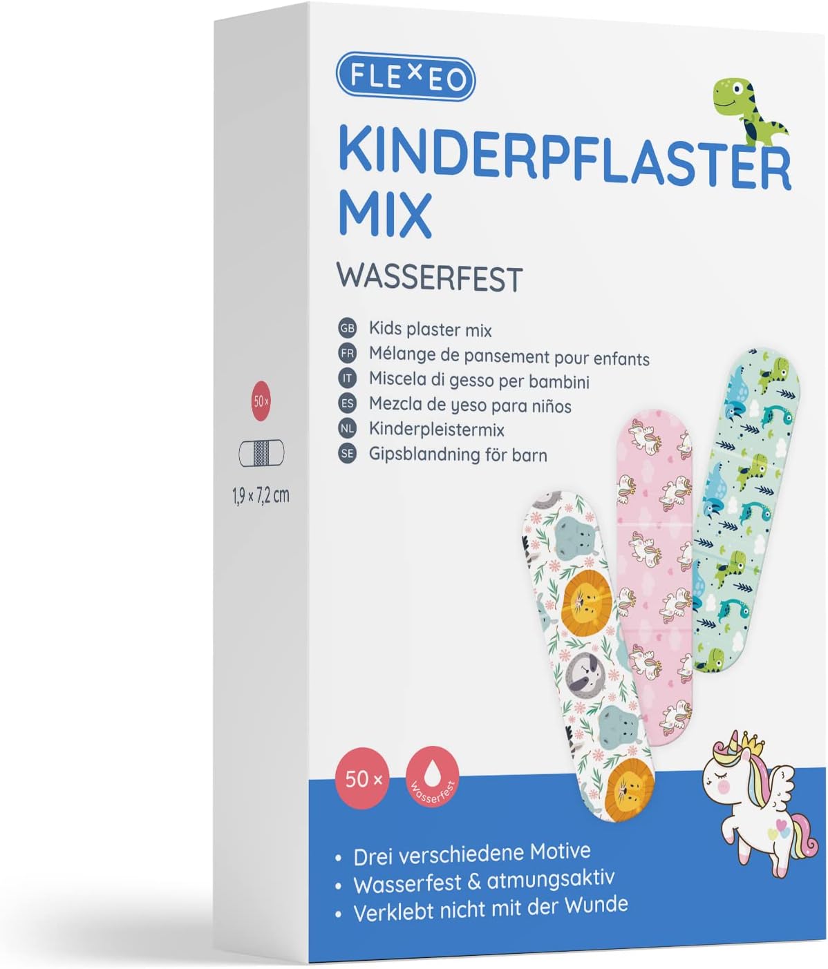 Kinder Pflaster Set 50 Stk - große Packung - versch. Motive wie Tiere ...