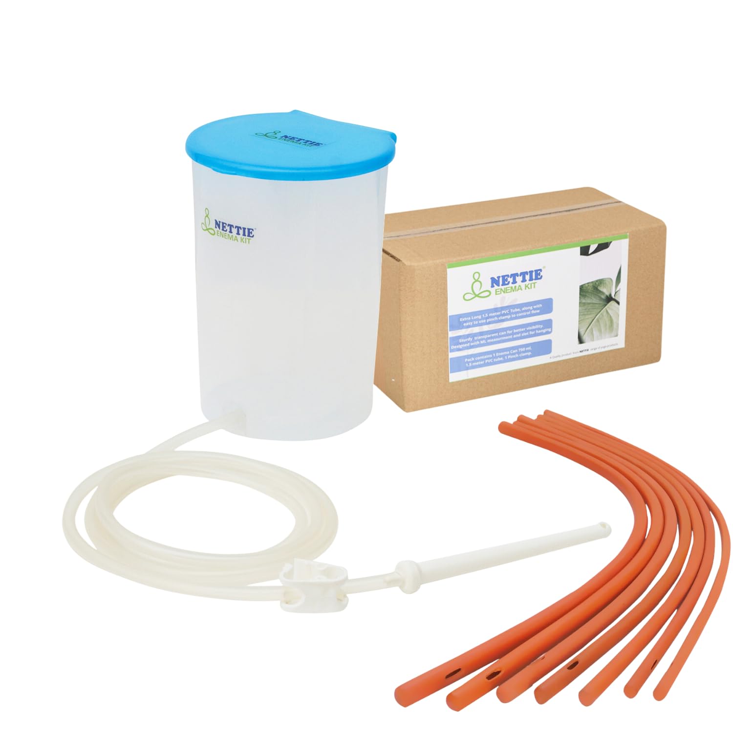 Buy NETTIE Premium Enema Kit, 1500ml can with lid, extra-long 1.5-meter ...