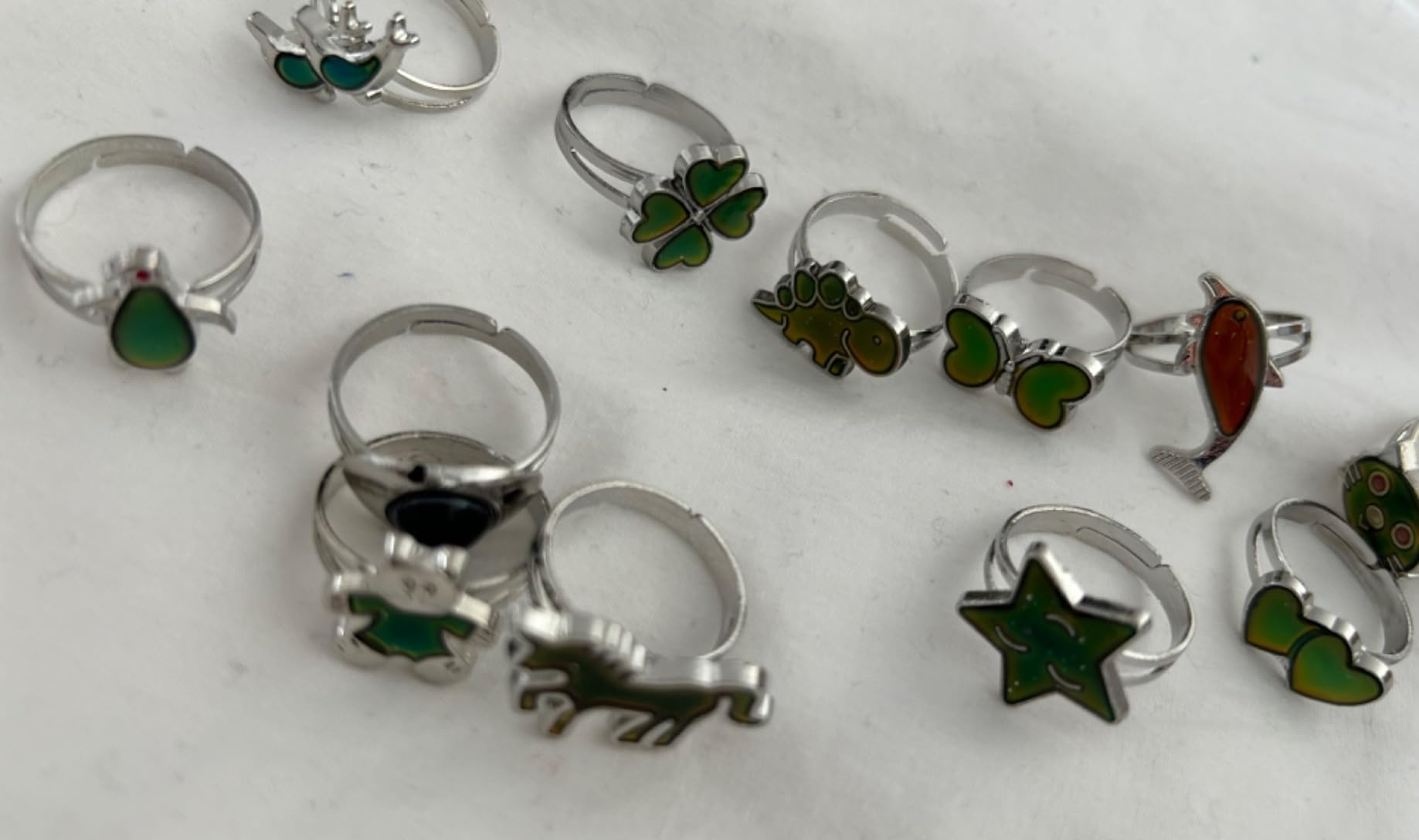 Yolev 15 Pieces Mood Rings for Kids Adjustable Mood Rings for Girls and ...