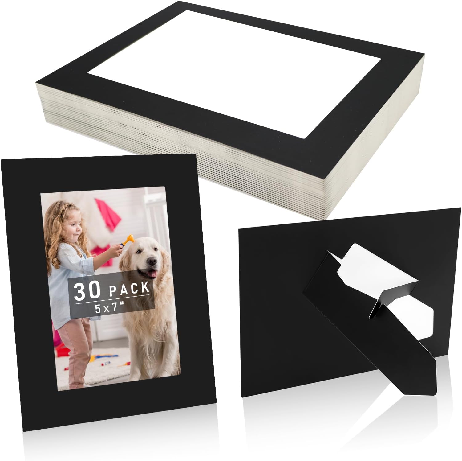 Amazon.com: 30 Pack Paper Picture Frames 5x7,Black Standing Cardboard ...