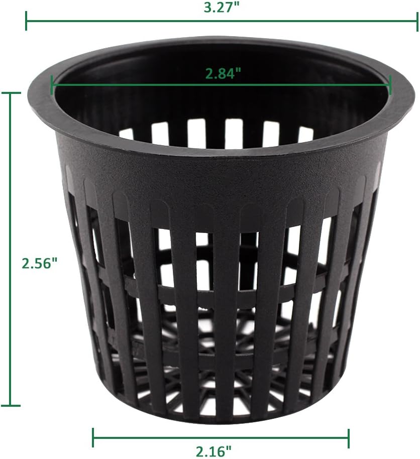 GROWNEER 25 Packs 3 Inch Net Cups Slotted Mesh Wide Lip with 10Pcs ...