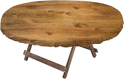 Amazon.com: LIBERECOO Clear Oval Fitted Vinyl Tablecloth - Heavy Duty ...