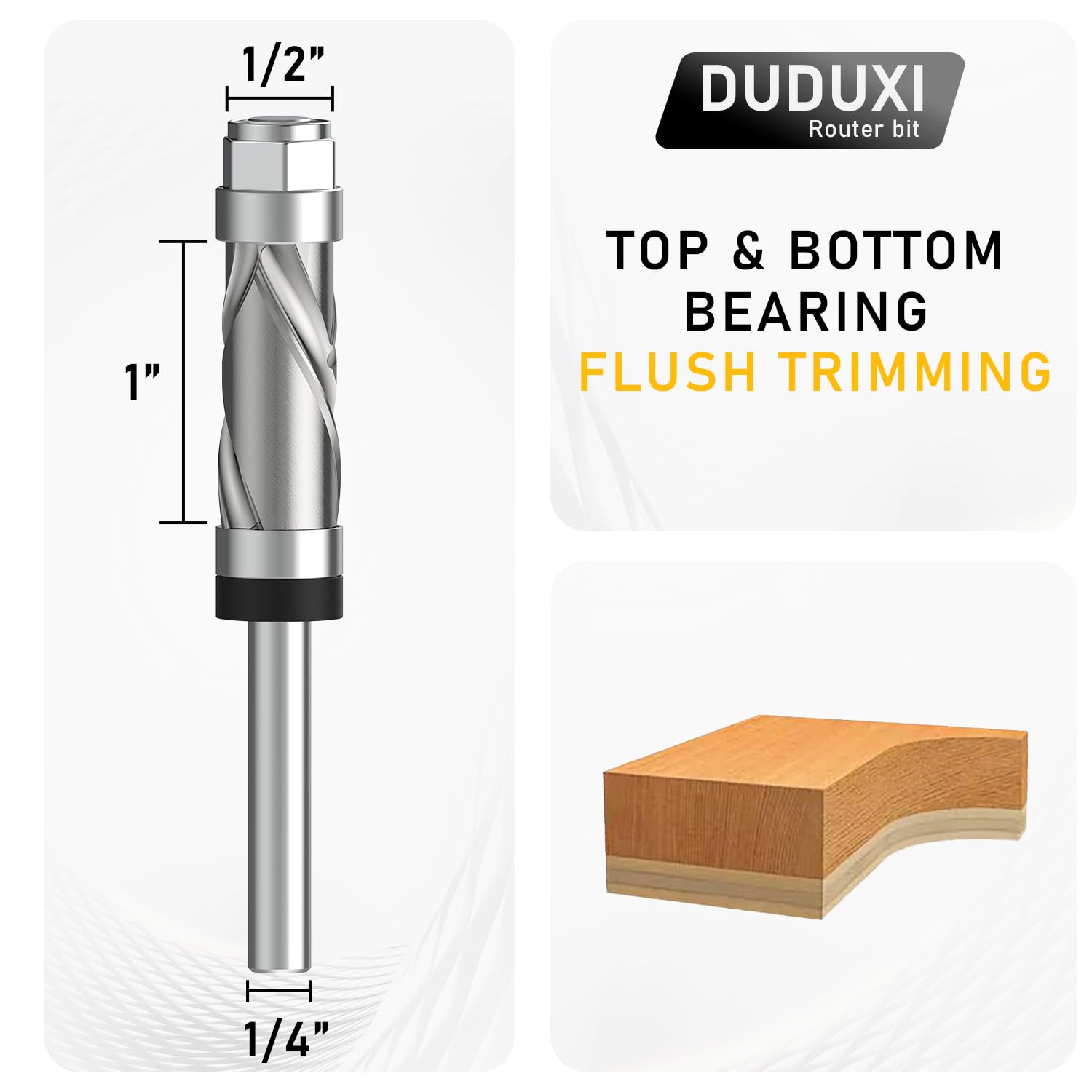 Snapklik.com : Carbide Compressiom Flush Trim Router Bit 1/4 Shank, Top ...