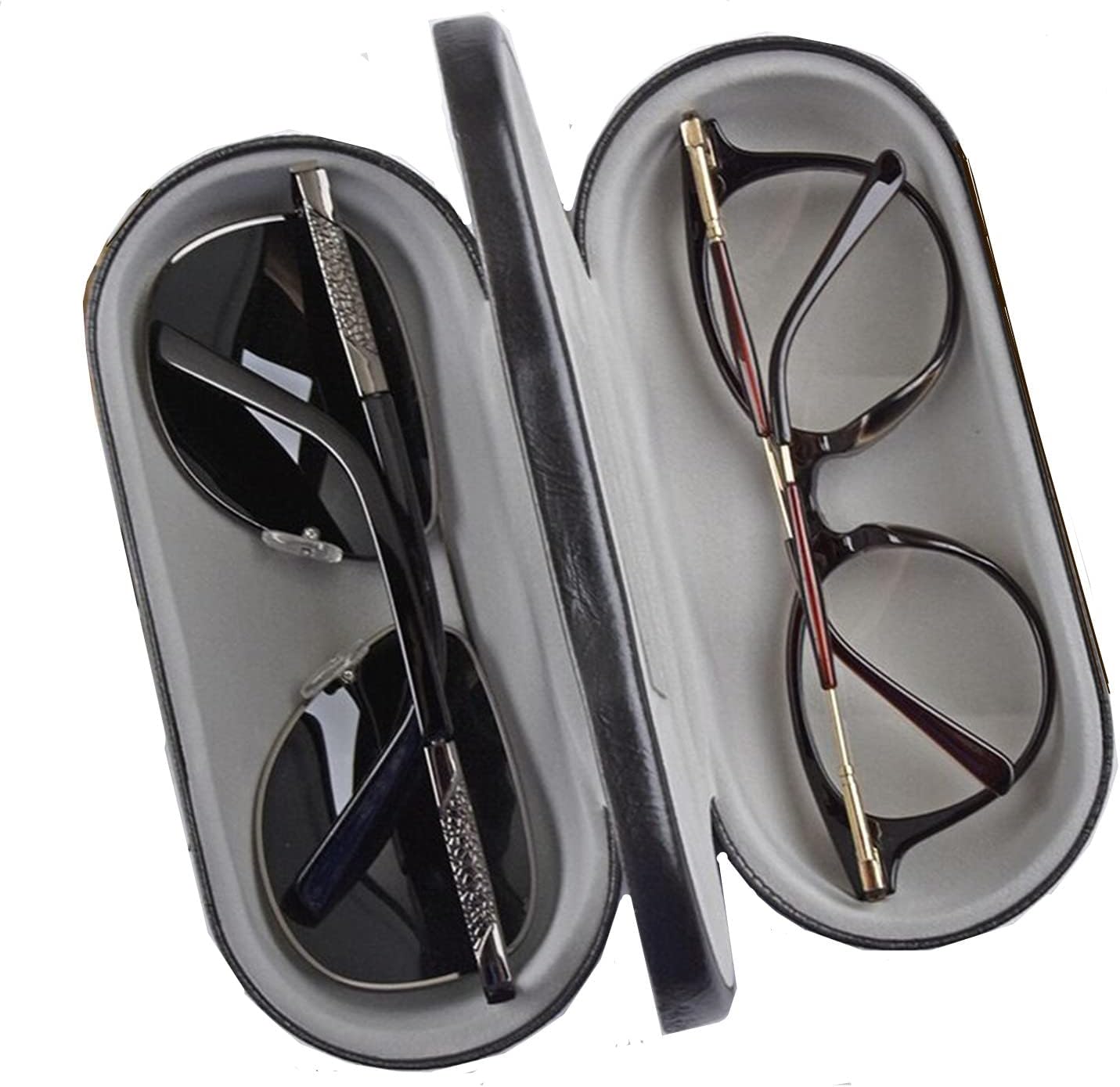 Amazon.com: Dual Glasses Case for Two Frames - Classic Clamshell 2 ...