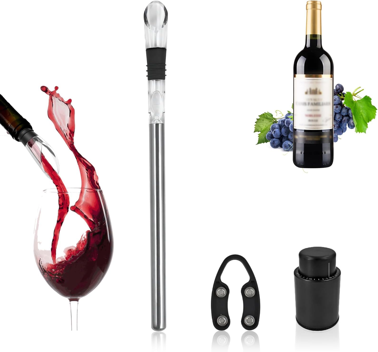 Amazon.com: Wine Chiller Stick, Stainless Steel Wine Bottle Cooler with ...