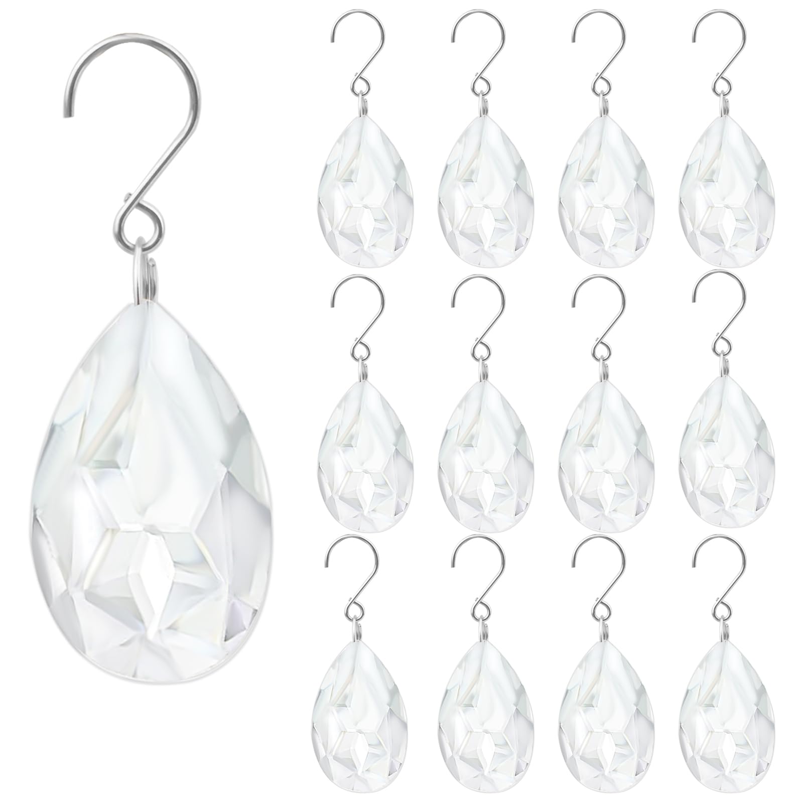 Amazon.com: JMKTOOL 20pcs 38mm Clear Crystals Teardrops Chandelier ...