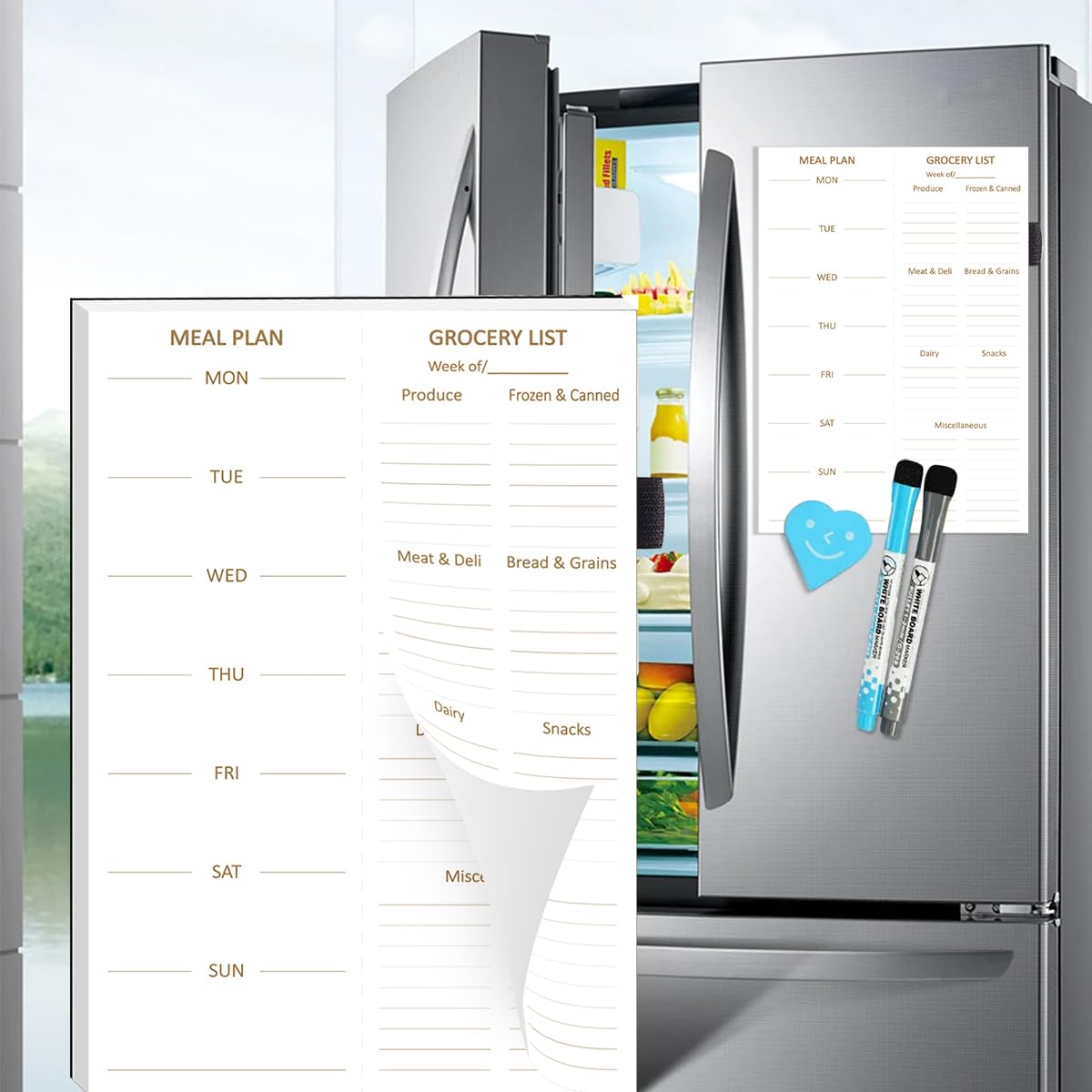 Snapklik.com : Weekly Meal Planner And Grocery List Magnetic Notepad ...