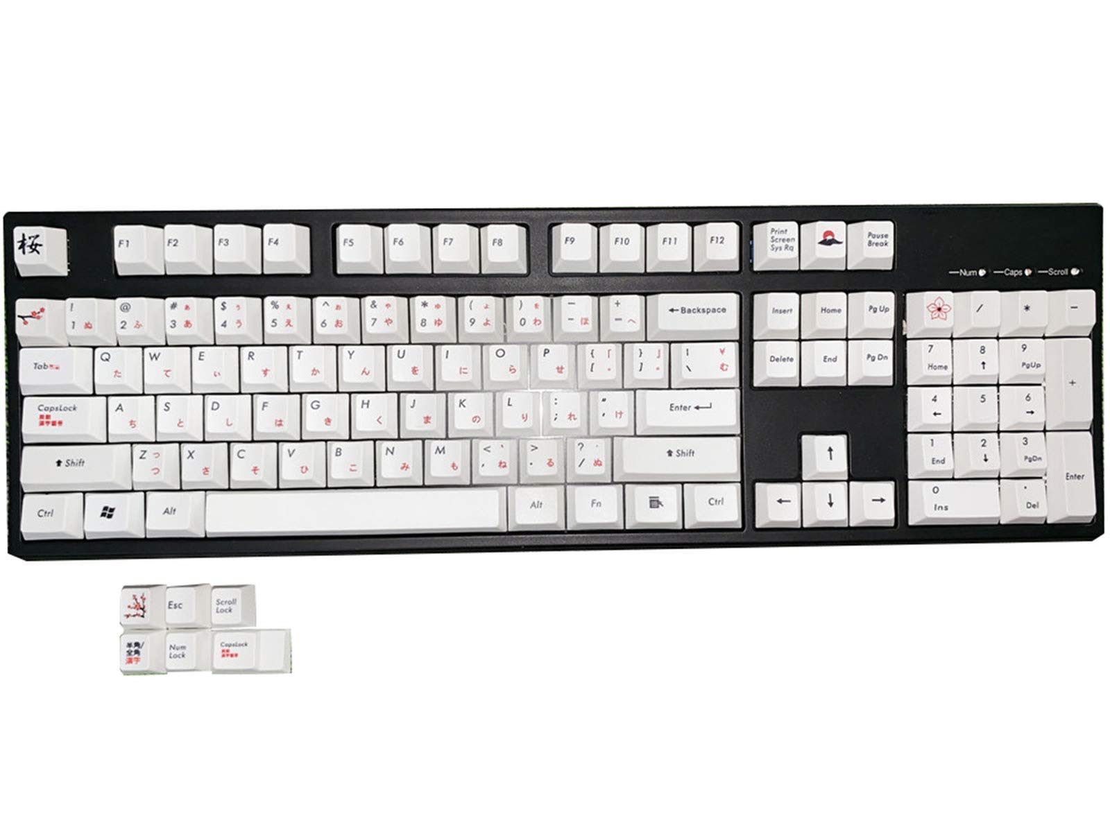 Buy 104 Keys Sakura Japanese Cherry Profile PBT Keycaps Top Printed Dye ...