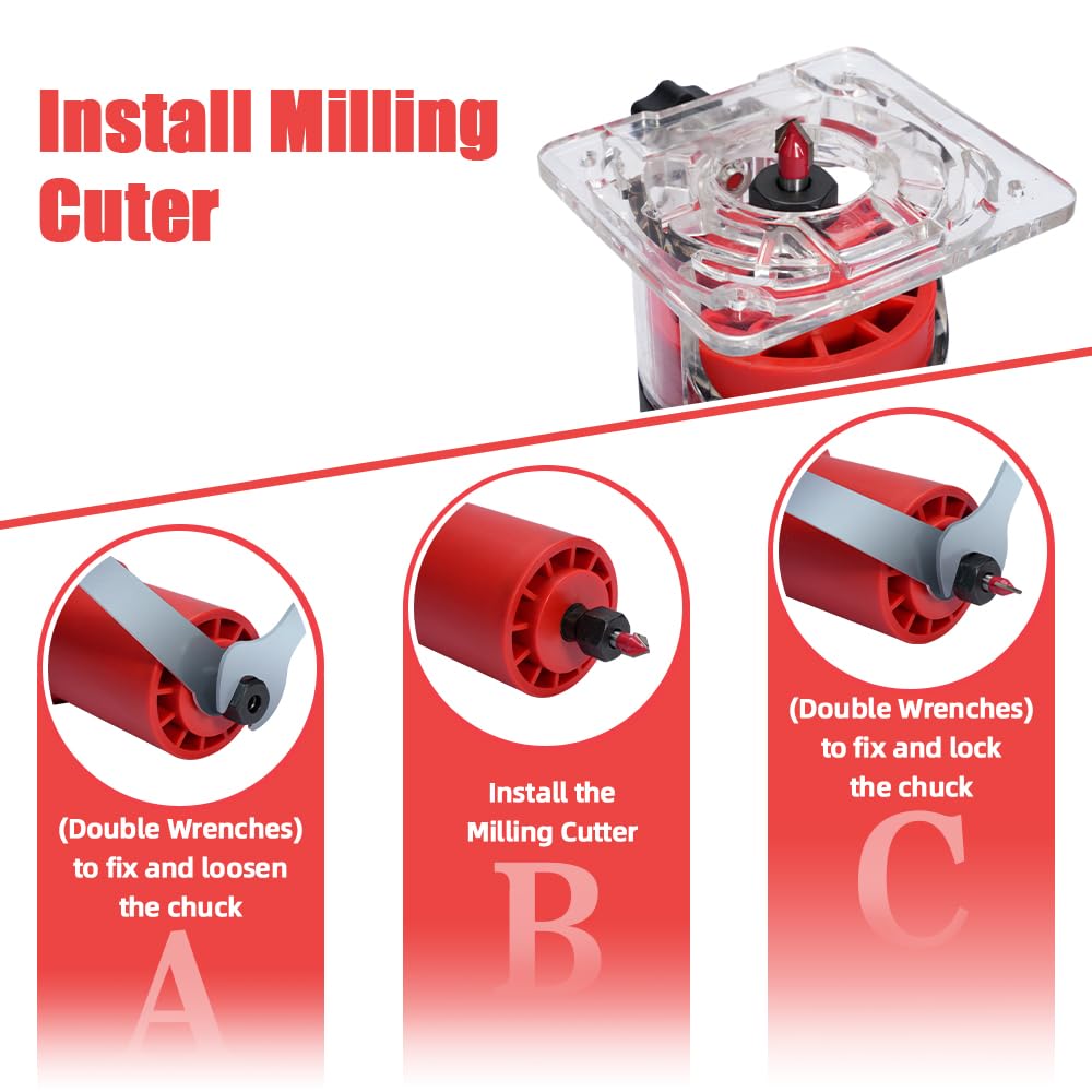 Snapklik.com : TEENO Wood Router, 800W Compact Router Tools For ...