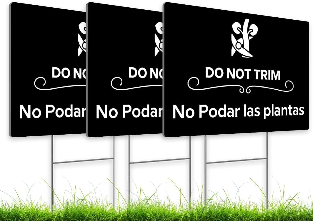 Amazon.com : 12x8 Inches Set of 3 Plastic Do Not Trim Yard Double sided ...