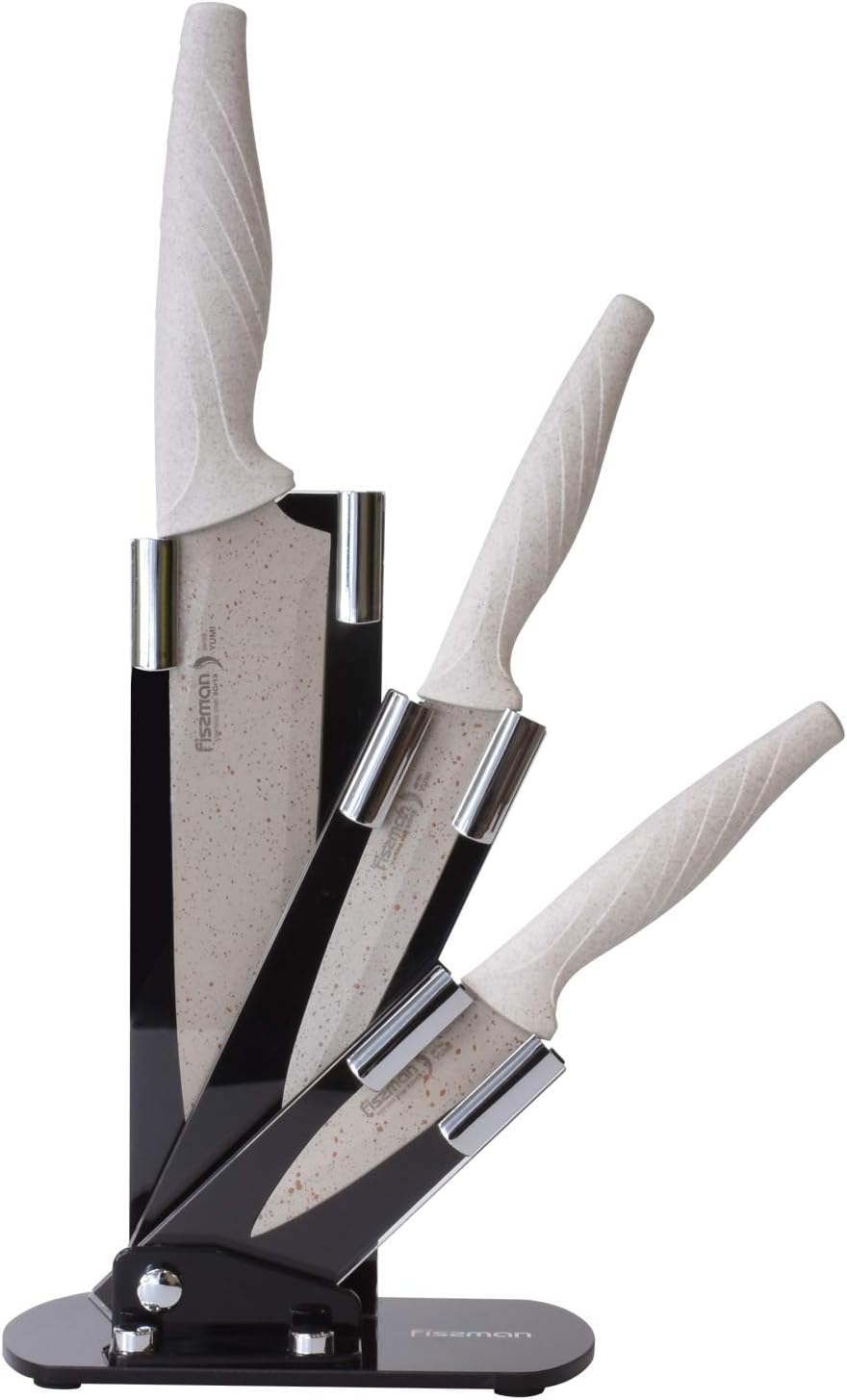 Amazon.com: FISSMAN Kitchen Knife Set of 3 Knives YUMI with Acrylic ...