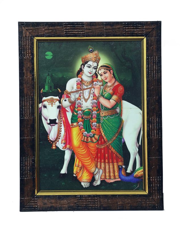 Subhash Pushtak Shree Radhakrishn Hindu God Wooden Photo Frame ...