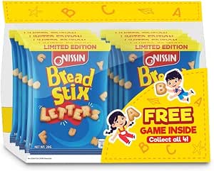Amazon.co.jp: Nissin Bread Stix Letters 20g x 10 : Food, Beverages ...