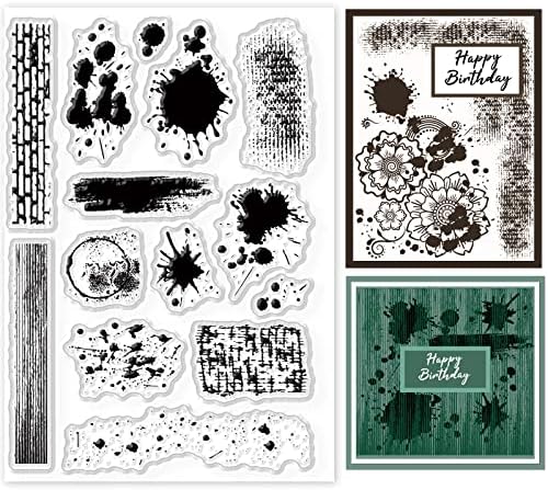Amazon.com: GLOBLELAND Wall Tile Stain Background Clear Stamps Splatter ...
