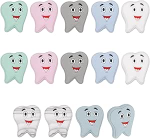 Amazon.com: CHGCRAFT 14Pcs 7Colors Tooth Shape Silicone Beads Tooth ...