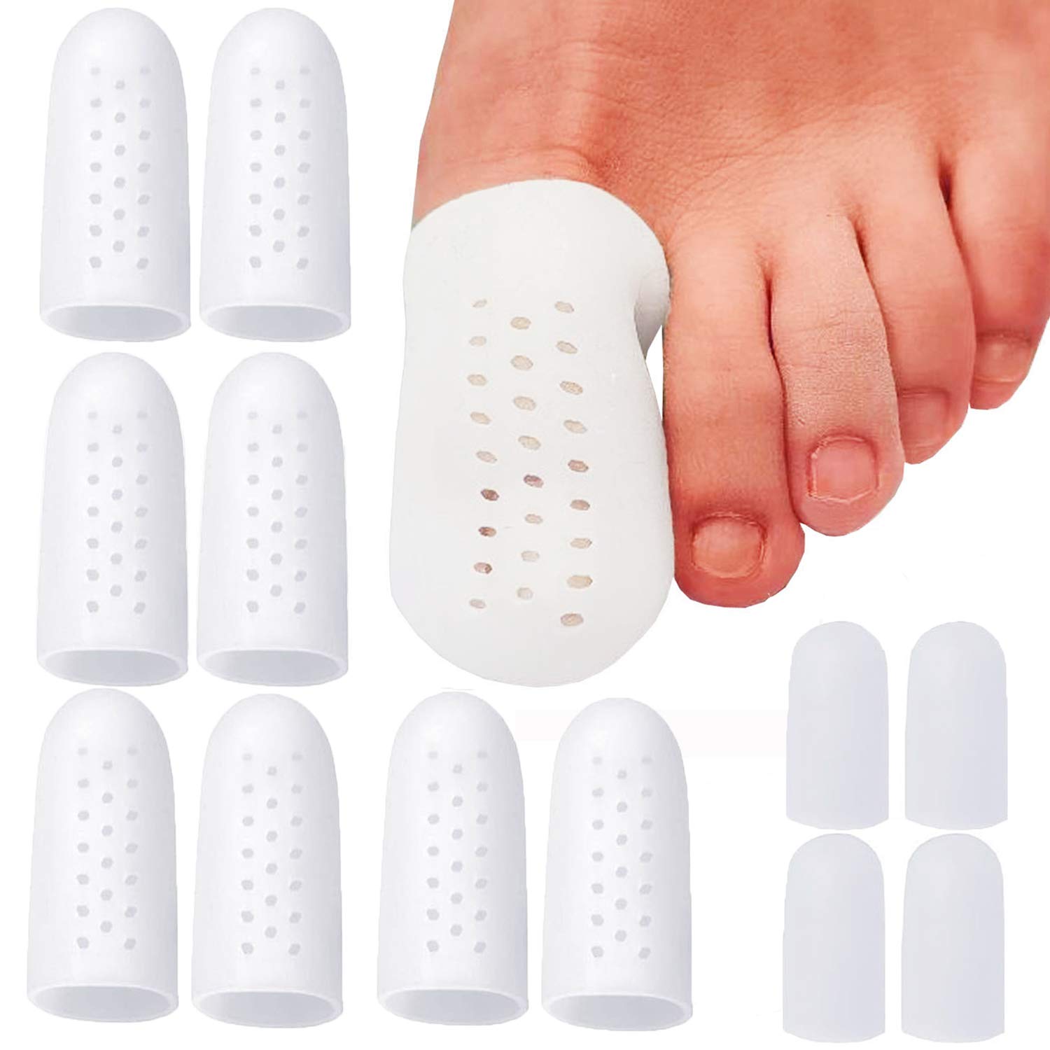 Buy Footsihome 12 Pack Big Gel Toe Caps Prevents Callus, Toe Protectors ...