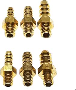 Amazon.com: 1pcs Mini Pagoda Pipe Fittings Male Metric Thread M5 M6 M8 Brass 4 5 6 8 Mm Barb ...