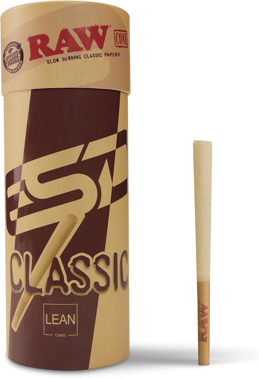 RAW Cones Classic Lean Size | 50 Pack | Natural Pre Rolled Rolling ...