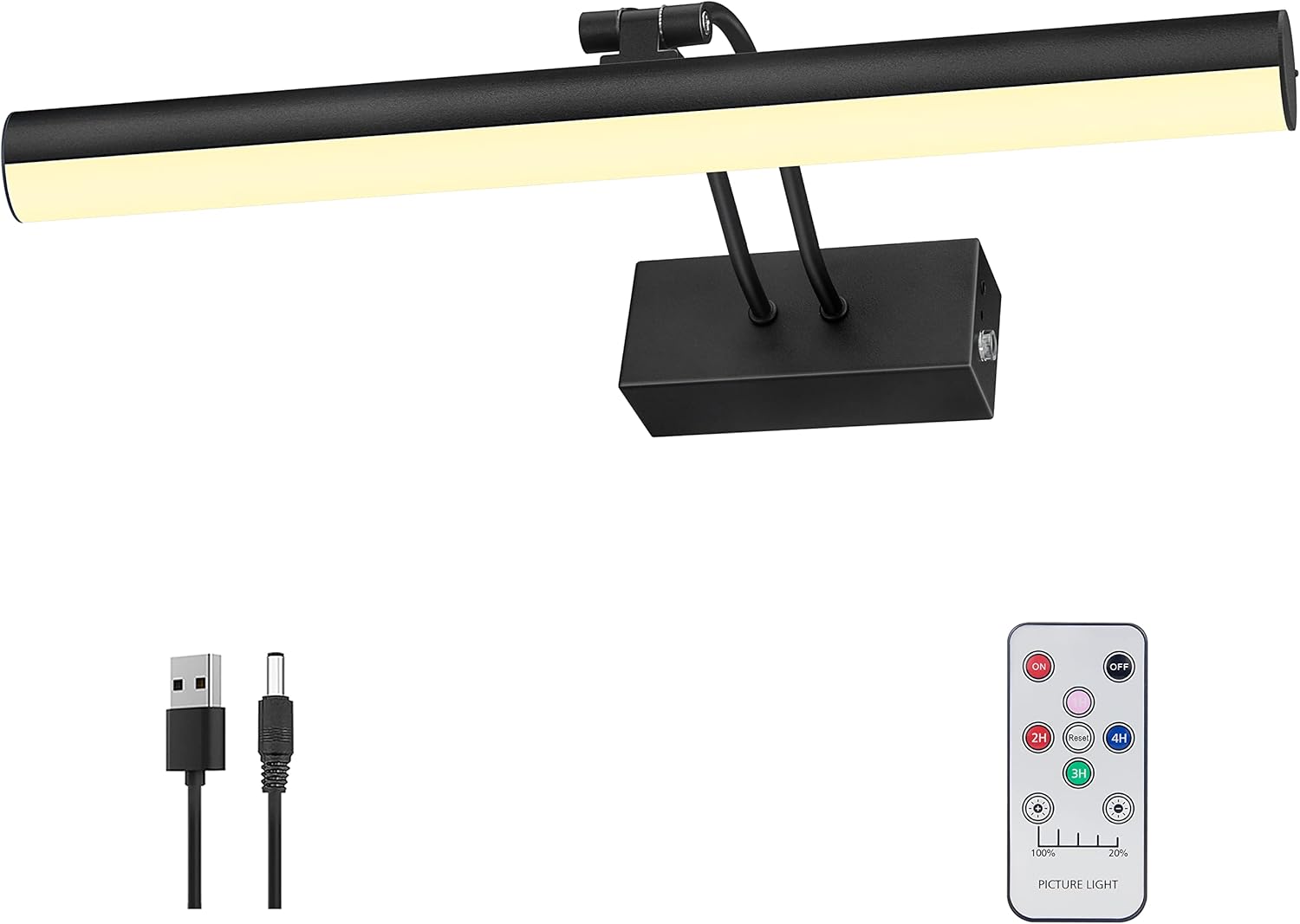 Wireless Picture Light , Remote Picture Light Dimmable and Timer ...